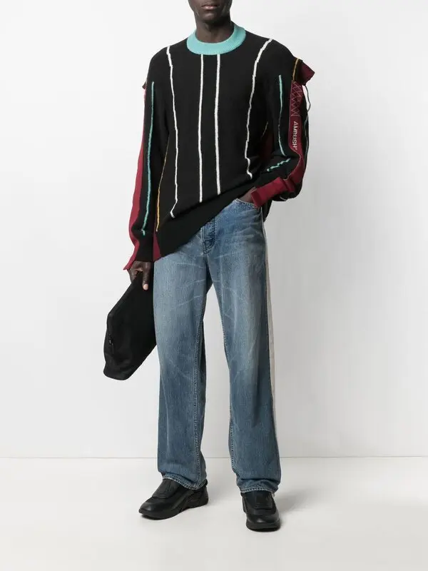AMBUSH Striped-knit Jumper - Black