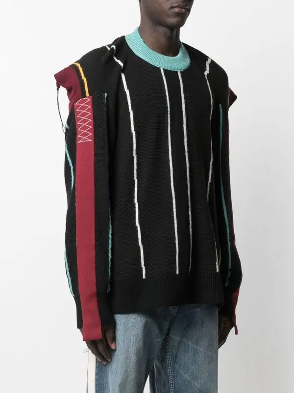 AMBUSH Striped-knit Jumper - Black