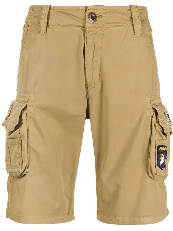 Alpha Industries Multi-patch Cargo Shorts - Brown