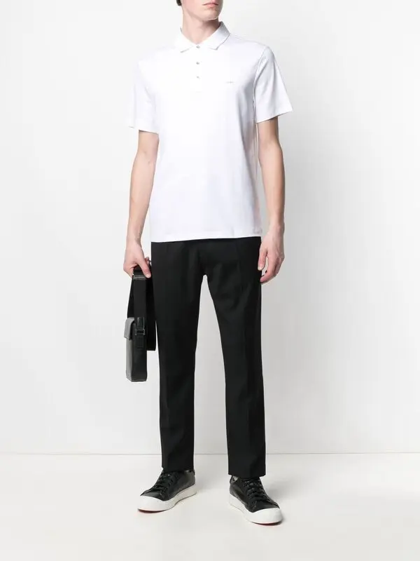 Michael Kors Embroidered-logo Polo Shirts - White