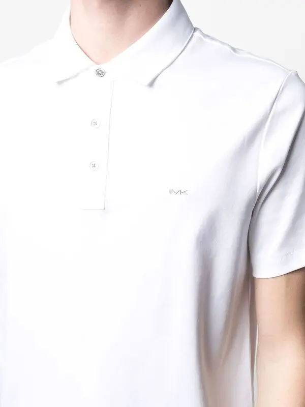 Michael Kors Embroidered-logo Polo Shirts - White