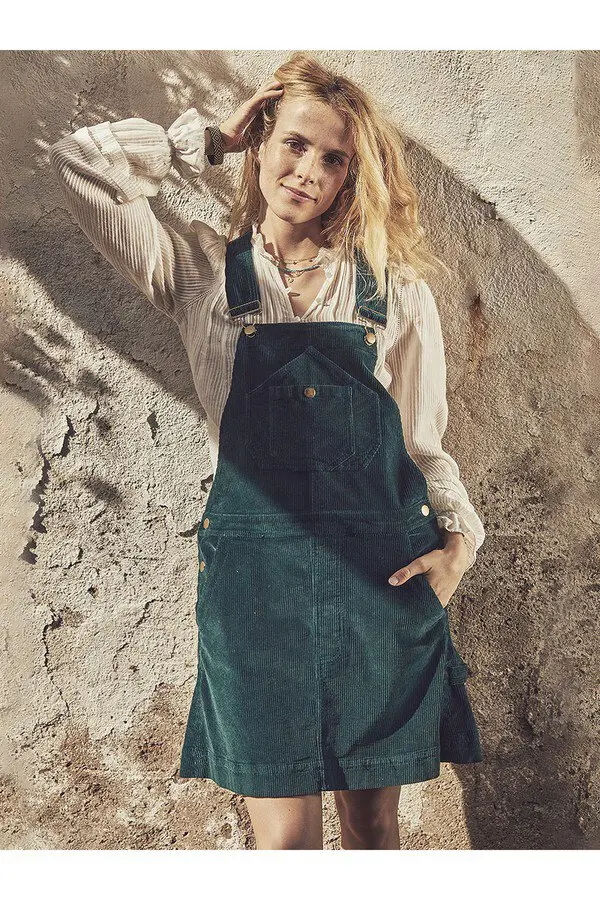 Faherty Brand York Corduroy Overall Dress Scarab In Green - 40% Off |  Editorialist