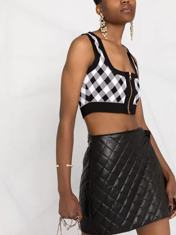 Seen Users Quilted High-Waisted Mini Skirt Black Editorialist