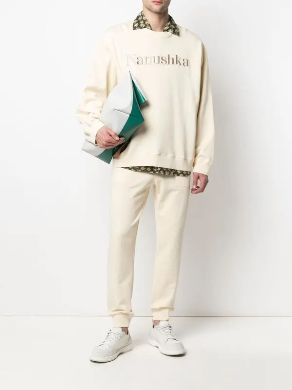 Nanushka Logo-embroidered Track Pants - Neutrals