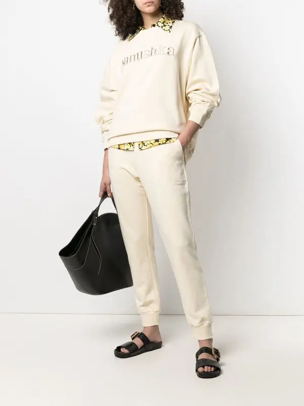 Nanushka Logo-embroidered Track Pants - Neutrals