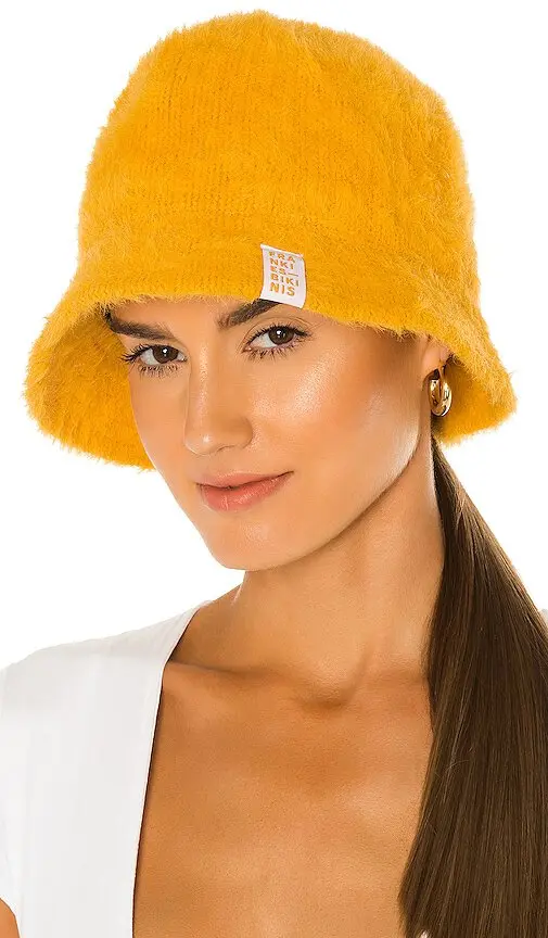 Frankies Bikinis Jax Fuzzy Bucket Hat In Orange