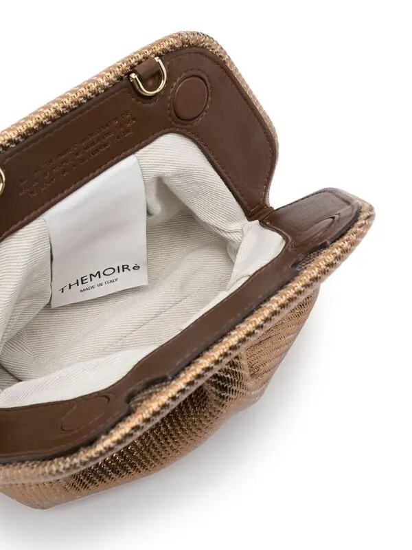 THEMOIRE Woven-effect Metallic Clutch Bag