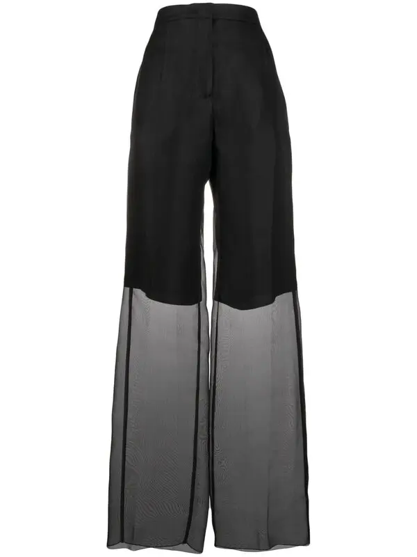 JIL SANDER Sheer Layered Trousers - Black