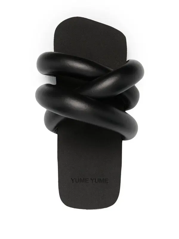 YUME YUME Tyre Crossover-strap Sandals - Black