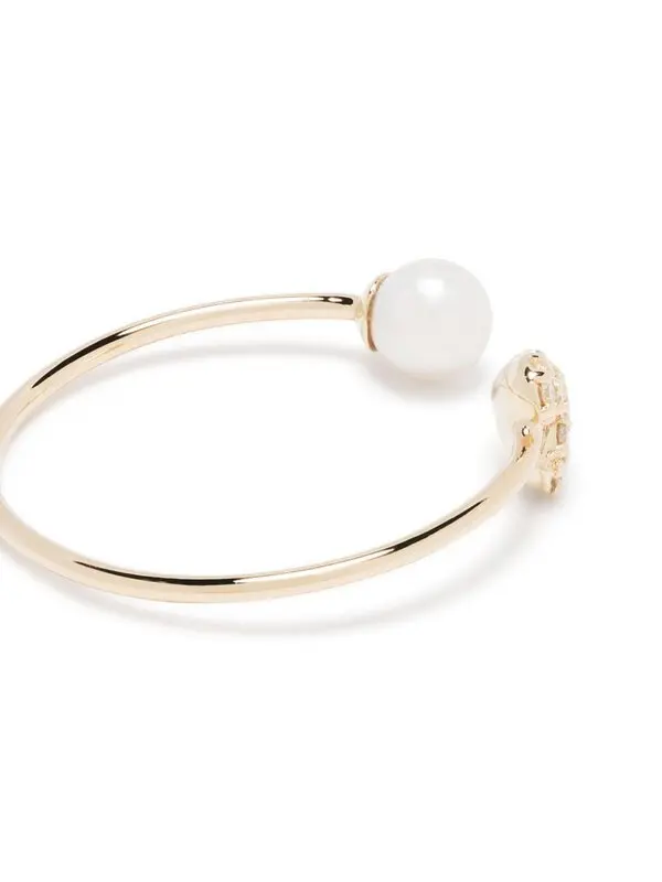 Mizuki 14kt Yellow Diamond And Pearl Ring