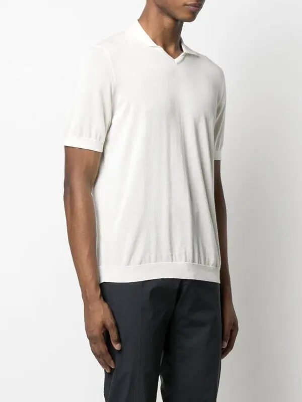 DRUMOHR Pointed-collar Cotton T-shirt - Neutrals