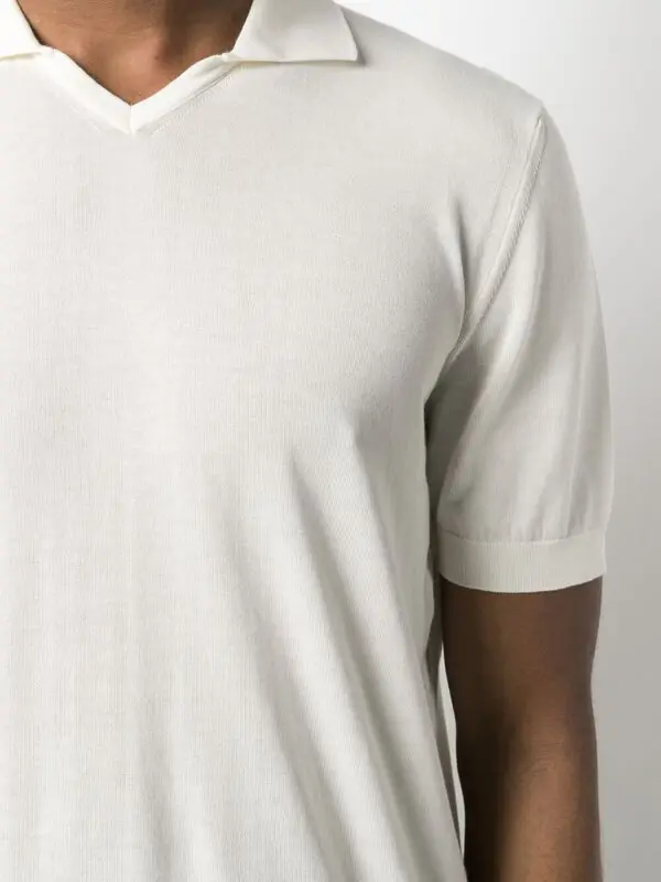 DRUMOHR Pointed-collar Cotton T-shirt - Neutrals