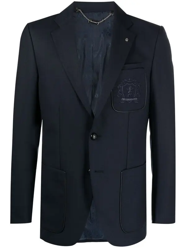 BILLIONAIRE Crest Motif Wool Blazer
