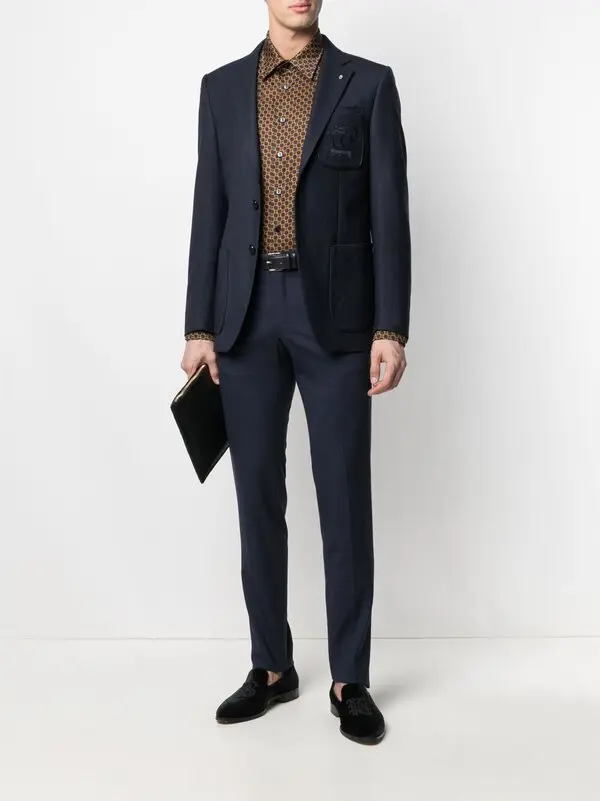 BILLIONAIRE Crest Motif Wool Blazer