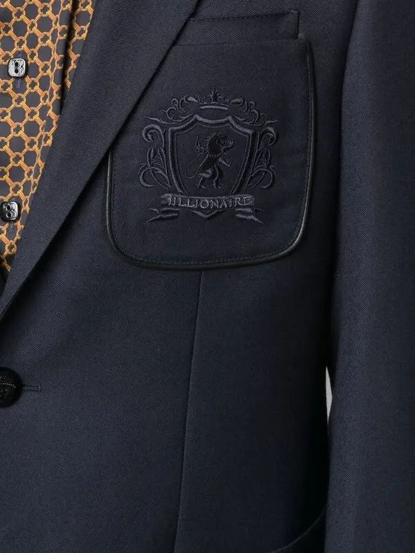 BILLIONAIRE Crest Motif Wool Blazer