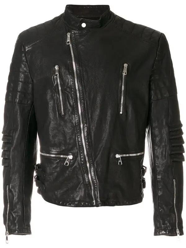 Neil Barrett Zipped Buffalo Leather Jacket