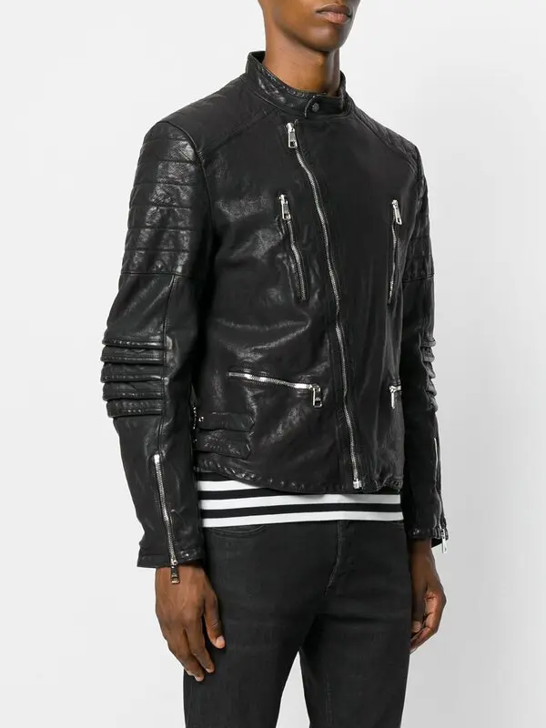 Neil Barrett Zipped Buffalo Leather Jacket