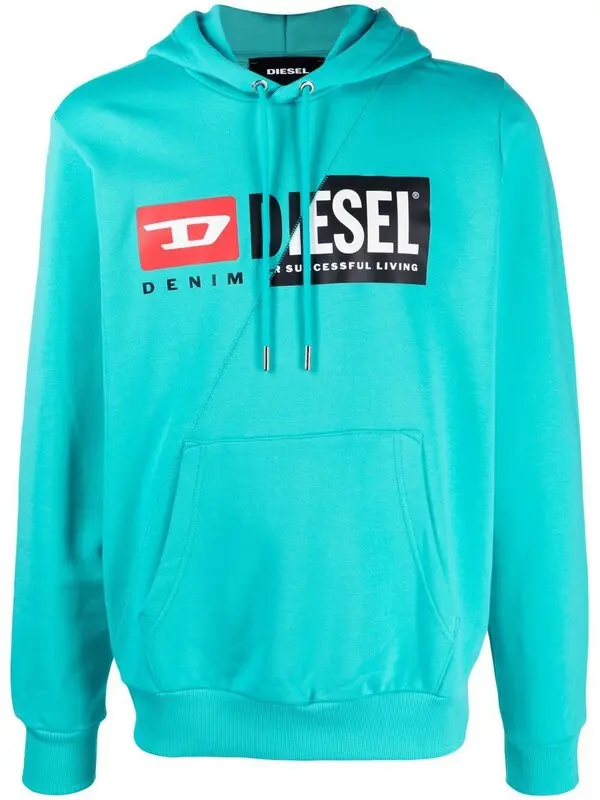 DIESEL® Logo-print Hoodie - Blue