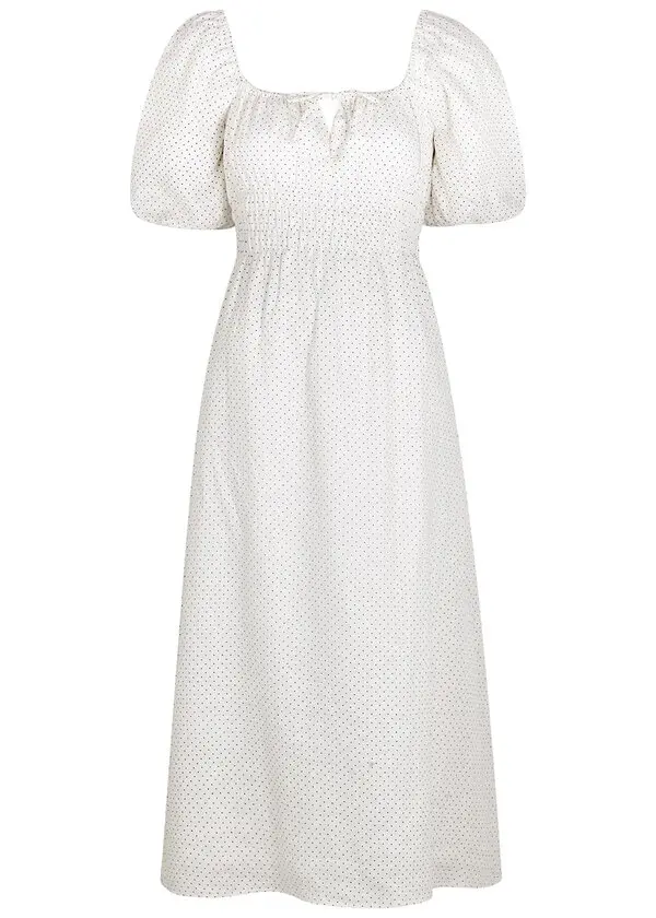 knee length dresses for ladies Faithfull | Women's Mesa Maxi Dress Polkadot Chocolate Plum