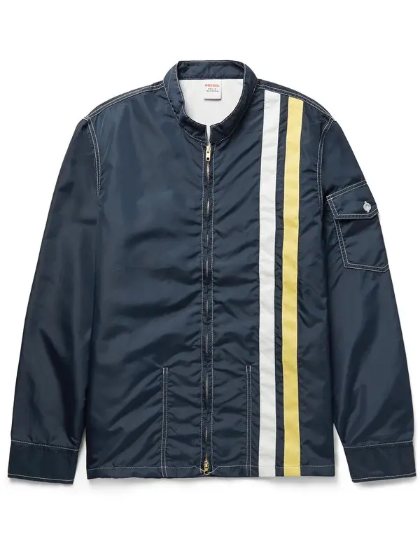 Birdwell Le Racing Striped Surfnyl Jacket - Blue | Editorialist