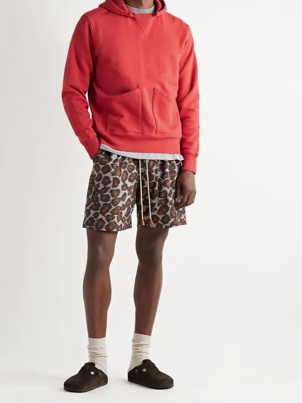 Birdwell Cayucos Loopback Cotton-Jersey Hoodie In Red - 50% Off