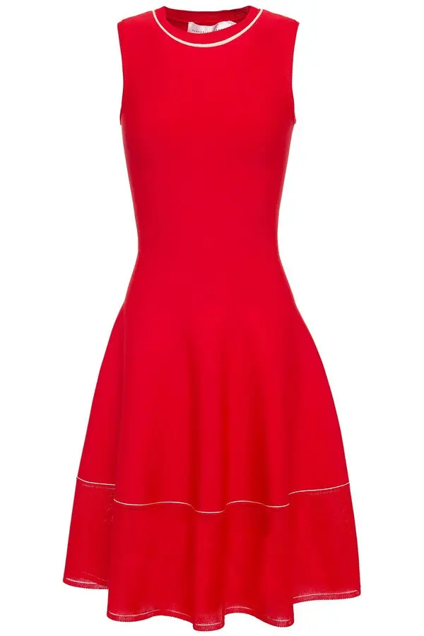 Victoria Beckham Flared Ponte Dress Size In Red - 60% Off | Editorialist