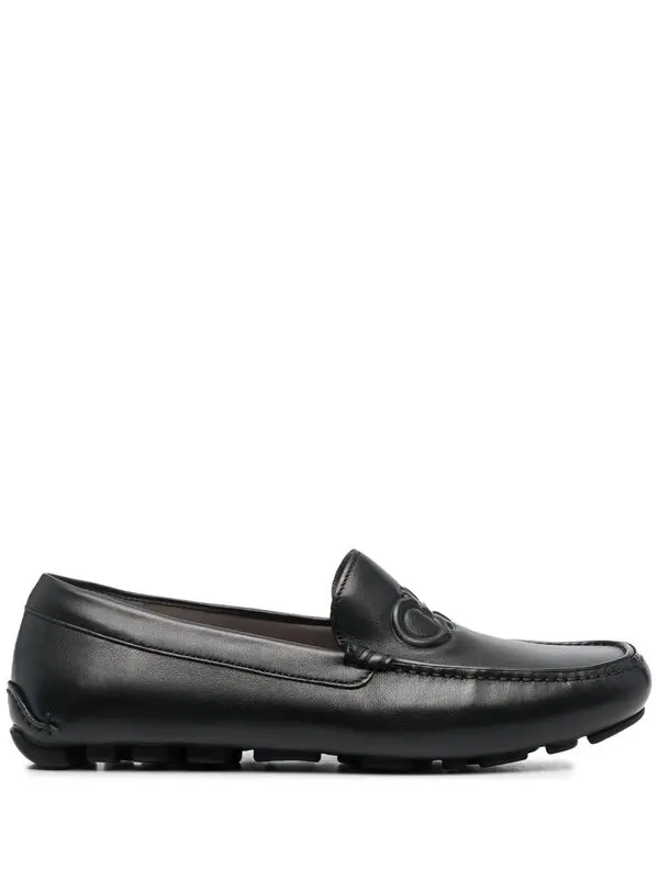 FERRAGAMO Embossed Gancini Loafers