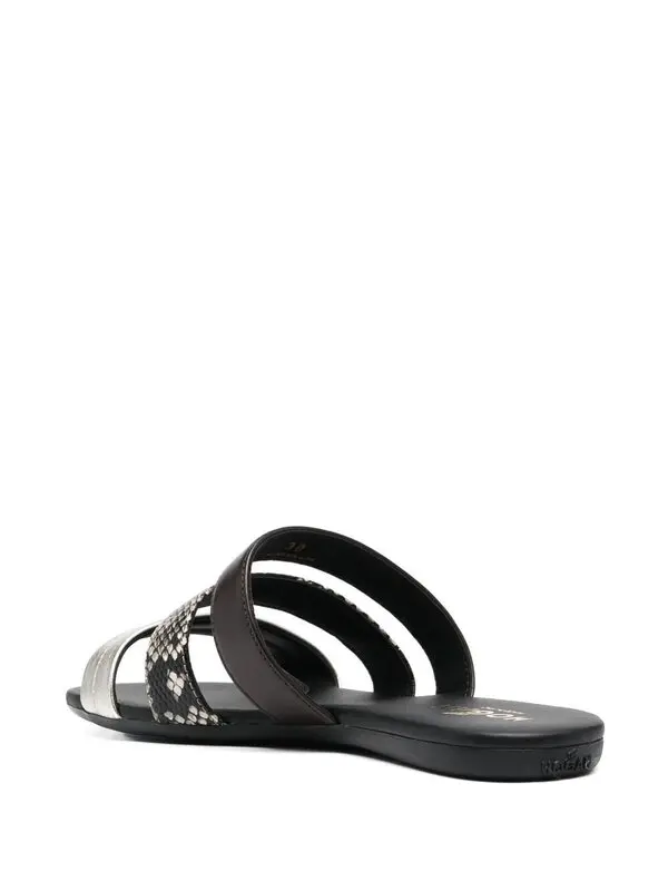 Hogan Valencia Contrast Leather-strap Sandals