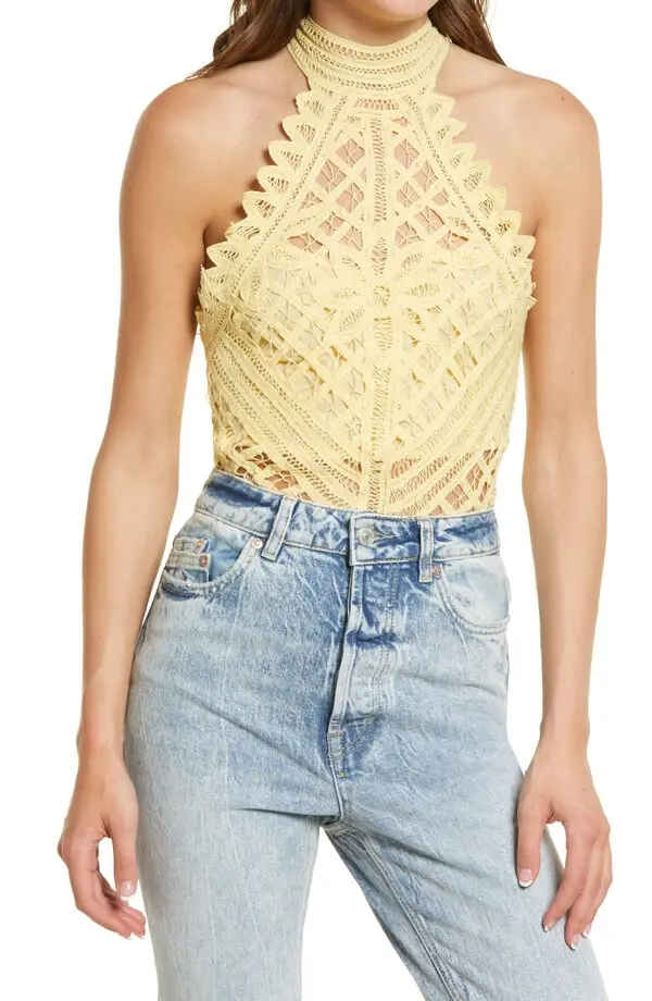 Free People Be My Battenburg Bodysuit