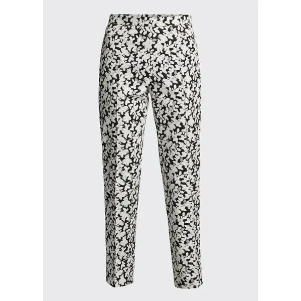 Akris Franca Magnolia-print Cotton Ankle Pants
