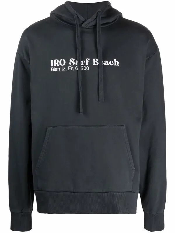 IRO PARIS Slogan-print Drawstring Hoodie