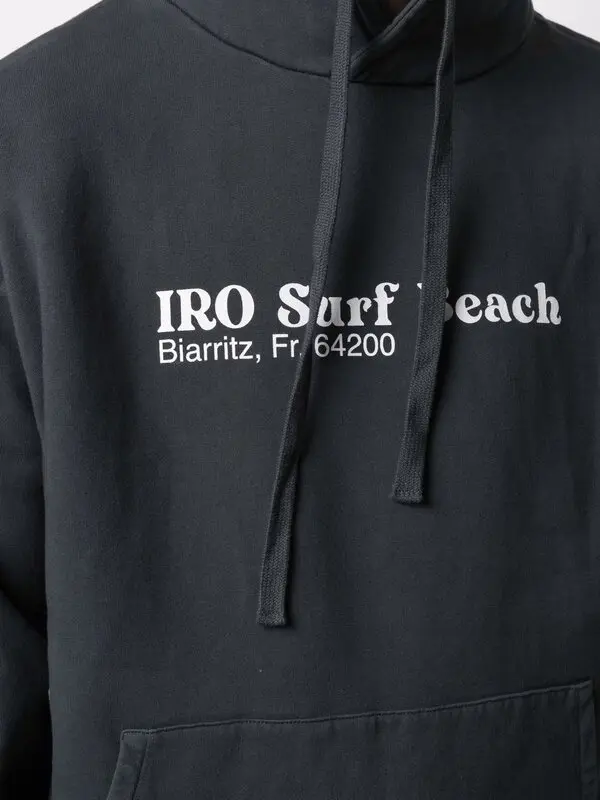 IRO PARIS Slogan-print Drawstring Hoodie