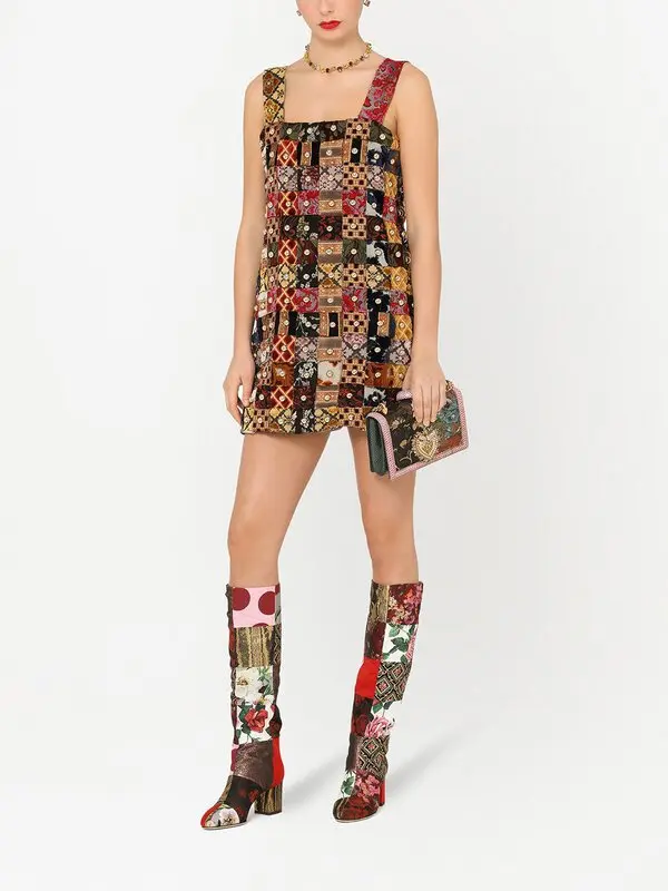 Dolce & Gabbana Patchwork Jacquard Mini Dress