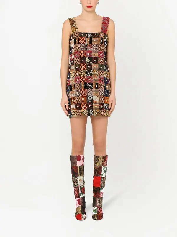 Dolce & Gabbana Patchwork Jacquard Mini Dress