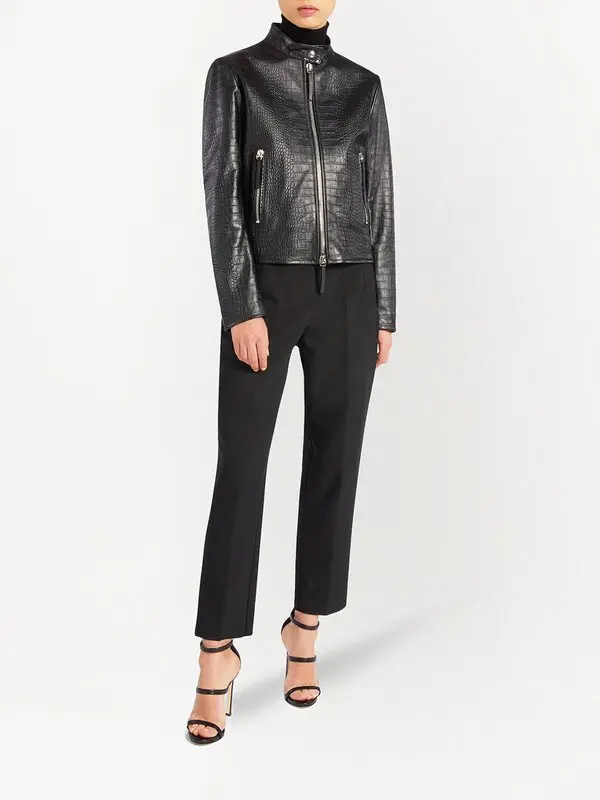 GIUSEPPE ZANOTTI Embossed Crocodile Effect Jacket