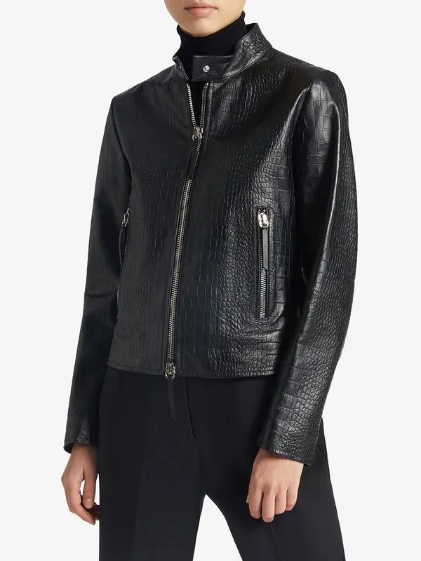 GIUSEPPE ZANOTTI Embossed Crocodile Effect Jacket