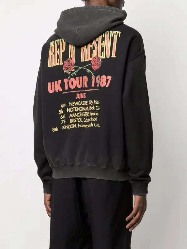 REPRESENT Skull Print Cotton Hoodie