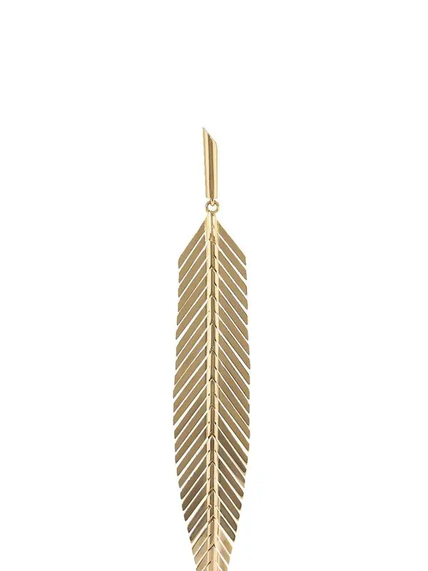 CADAR 18kt Rose Feather Drop Earrings - Gold