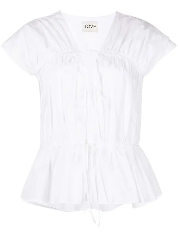 Tove Thea Ruffle Top - White