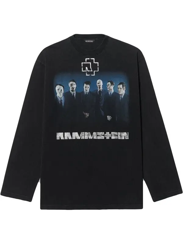 BALENCIAGA Rammstein ロンT Balenciaga Rammstein Long-Sleeve Top - Black | Editorialist
