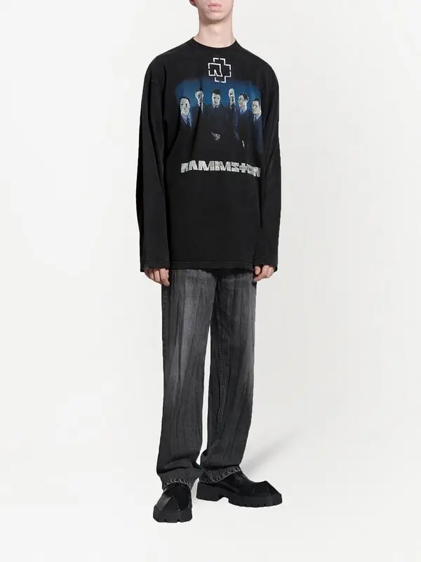 BALENCIAGA Rammstein ロンT Balenciaga Rammstein Long-Sleeve Top - Black | Editorialist
