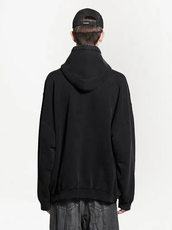 Balenciaga Rammstein Drop-Shoulder Hoodie - Black | Editorialist