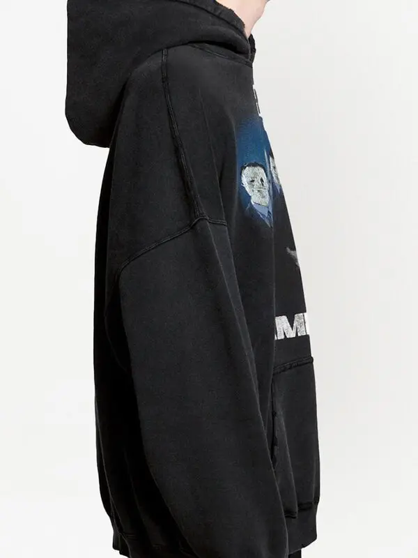 Balenciaga Rammstein Drop-Shoulder Hoodie - Black | Editorialist