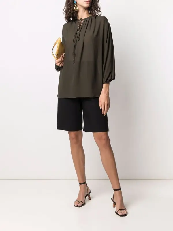 BLANCA VITA Begonia Lace-up Blouse