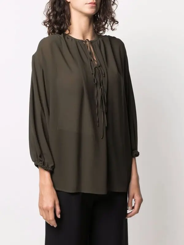 BLANCA VITA Begonia Lace-up Blouse