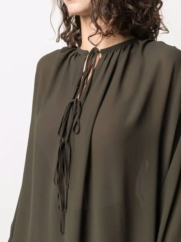 BLANCA VITA Begonia Lace-up Blouse