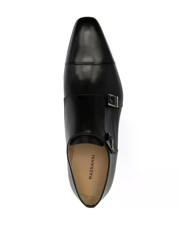 Magnanni Double-buckle Monk Shoes - Black