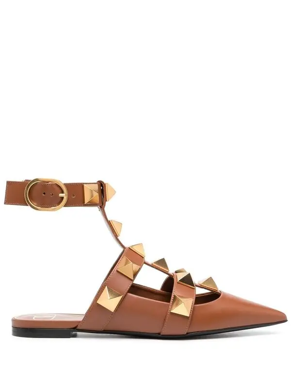 Valentino Garavani Roman Stud Caged Ballerina Shoes