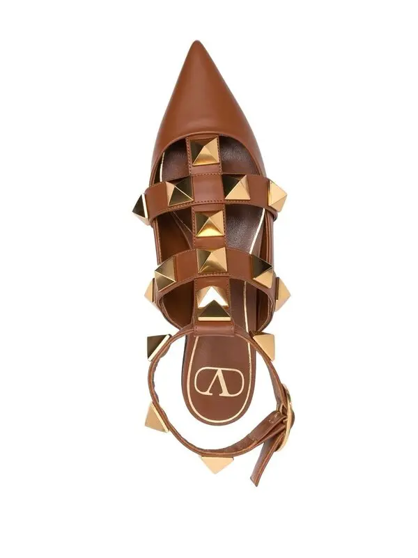 Valentino Garavani Roman Stud Caged Ballerina Shoes