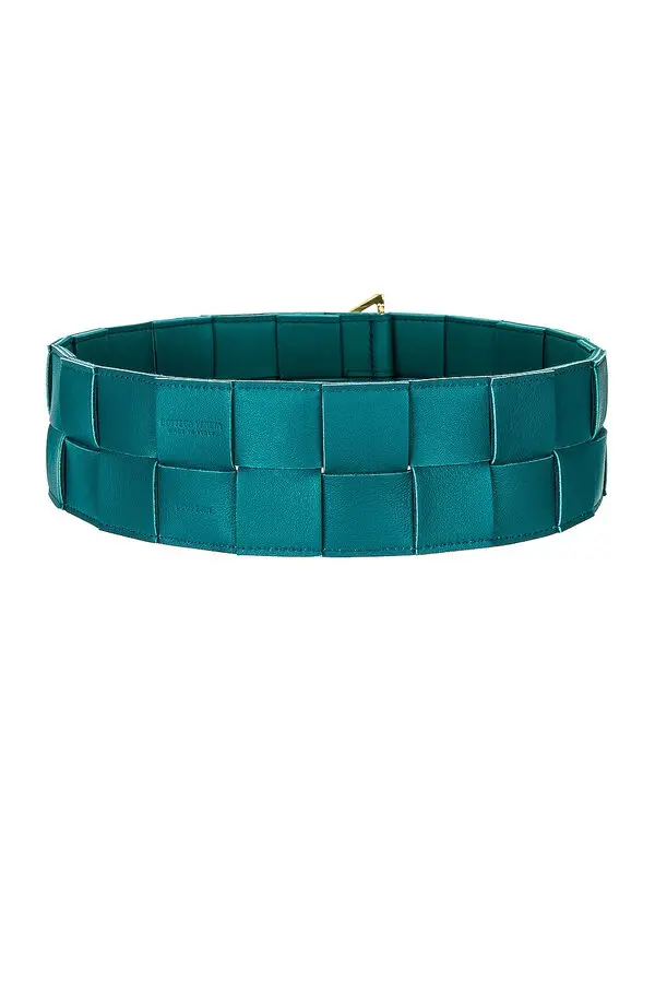 Bottega Veneta Intreccio Triangle Belt - Mallard & Gold
